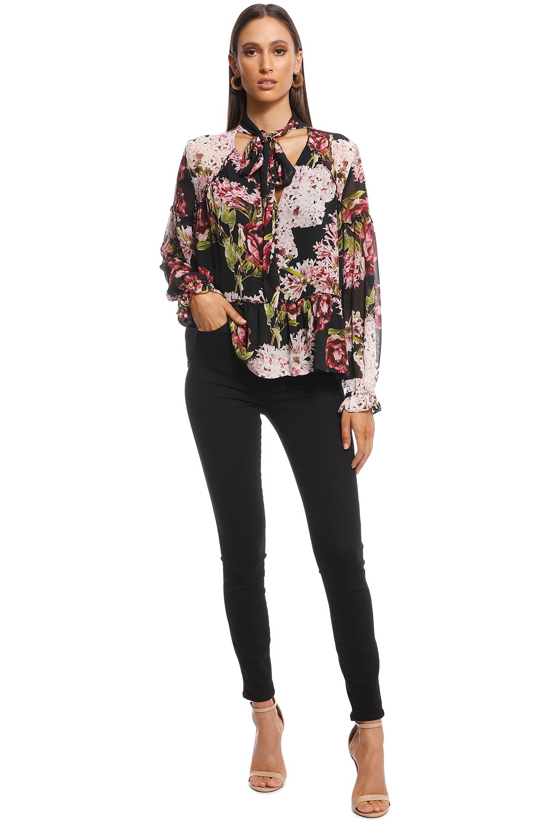 Heather Floral V-Neck Blouse by Nicholas for Hire | GlamCorner