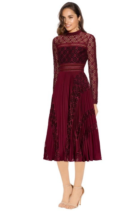 Symm Midi Dress by Self Portrait for Rent | GlamCorner