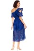 Guipure Frill Dress in Cobalt Blue by Self Portrait for Rent